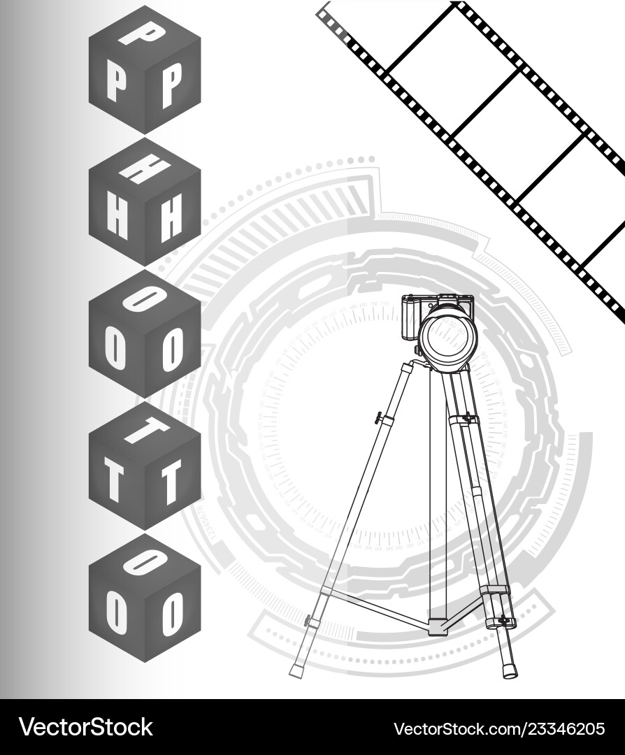 Camera on a white background and film Royalty Free Vector