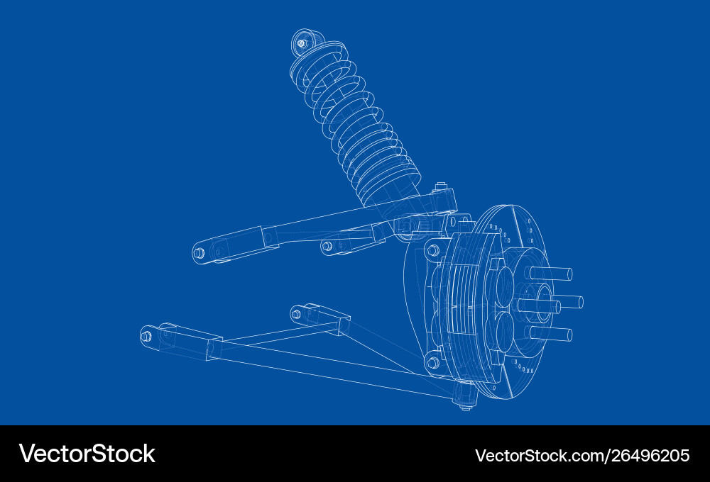 Car suspension with shock absorber Royalty Free Vector Image