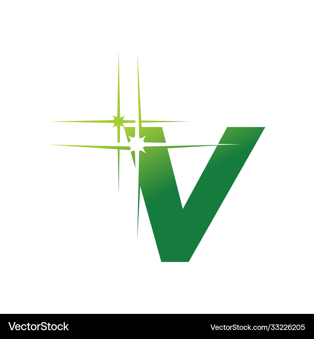 Clean and shine monogram letter v logo Royalty Free Vector