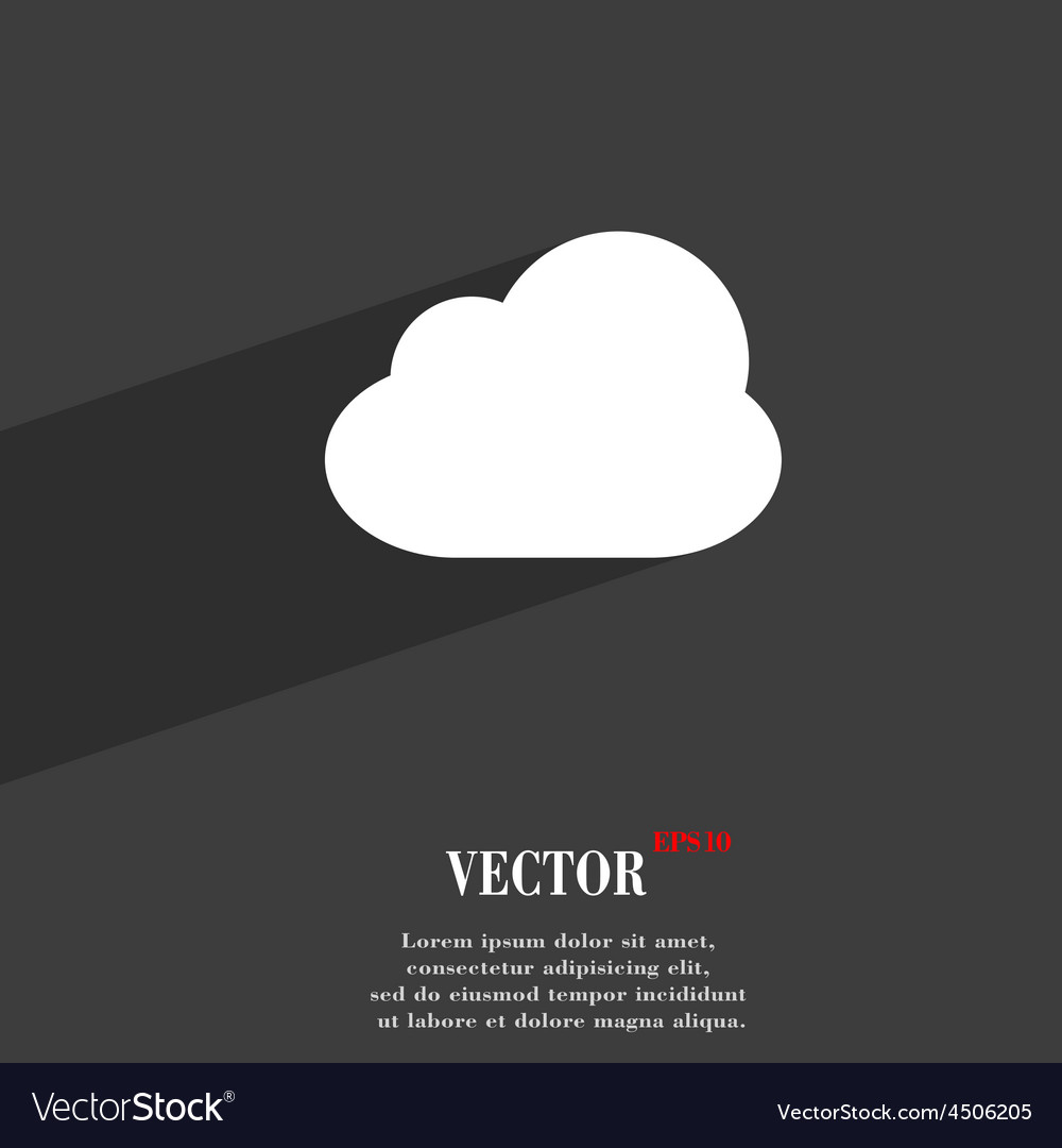 Cloud icon symbol flat modern web design with long