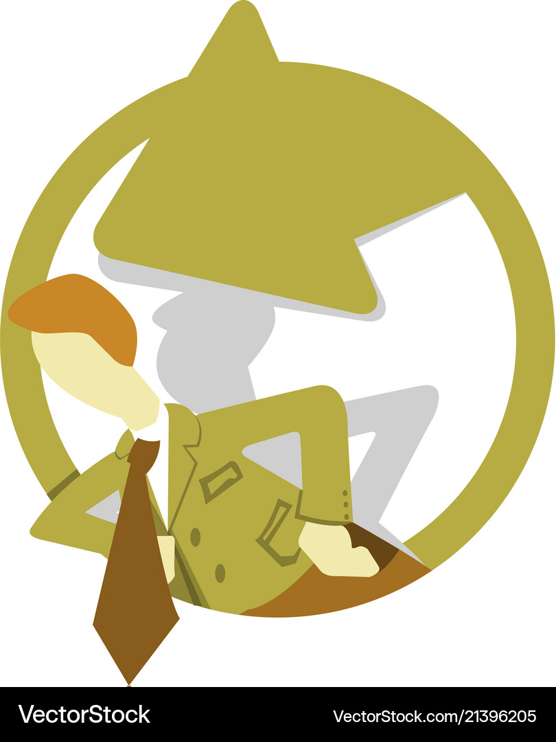 Employee inside arrow sign - attention or caption Vector Image