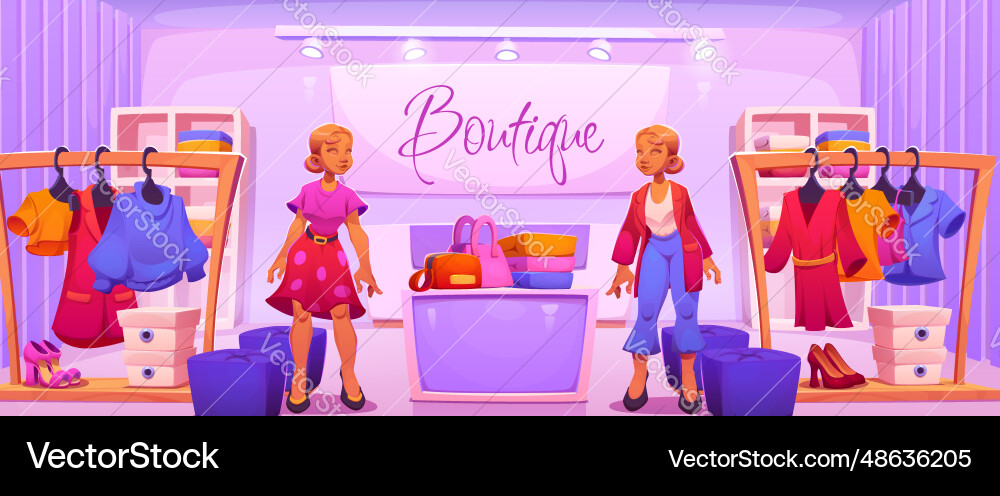 Fashion boutique interior design Royalty Free Vector Image