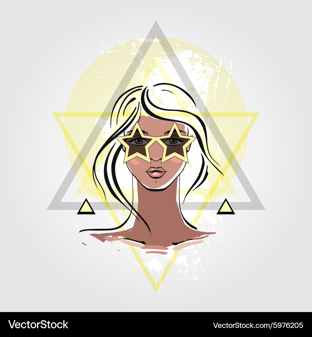Geometric Woman Portrait Royalty Free Vector Image