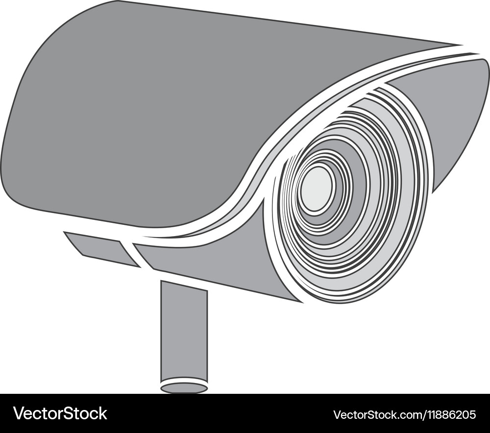Gray silhouette infrared surveillance camera icon Vector Image