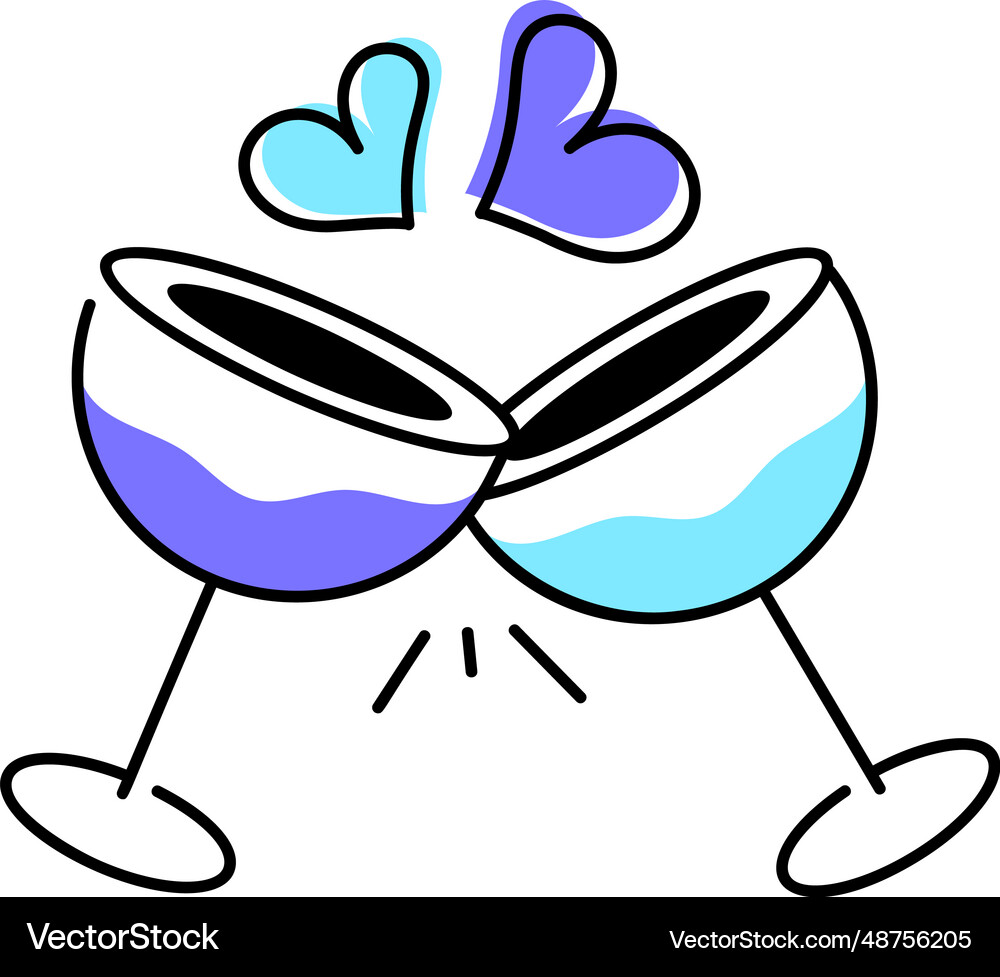Love toast handy doodle icon Royalty Free Vector Image