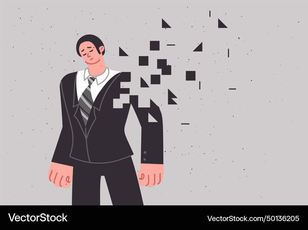 Man suffers from personality destruction caused Vector Image