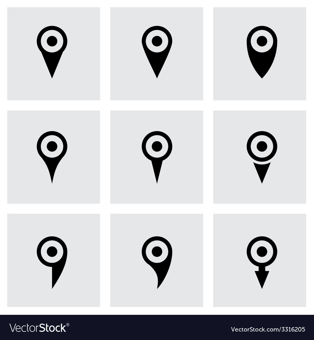 Map pointer icon set Royalty Free Vector Image
