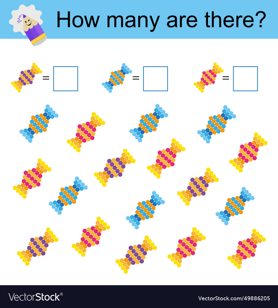Math activity for kids developing numeracy Vector Image