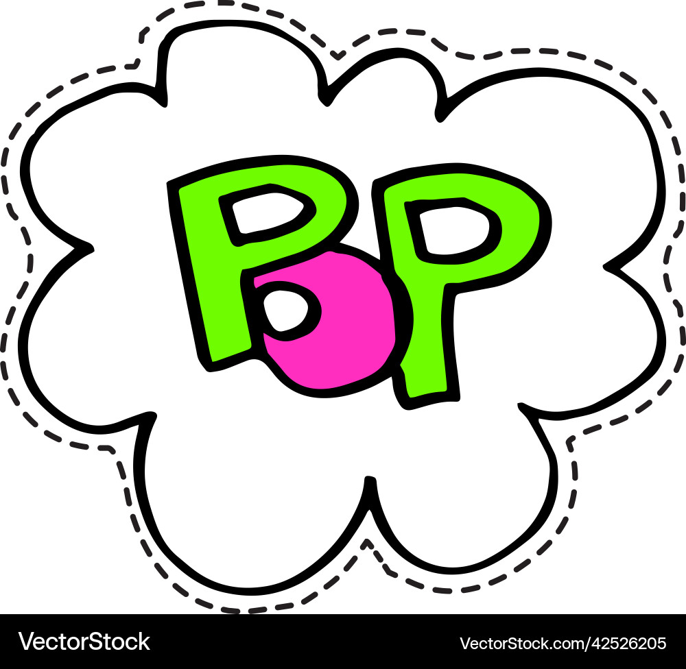 Pop or burst sketchy sticker or icon for chat Vector Image