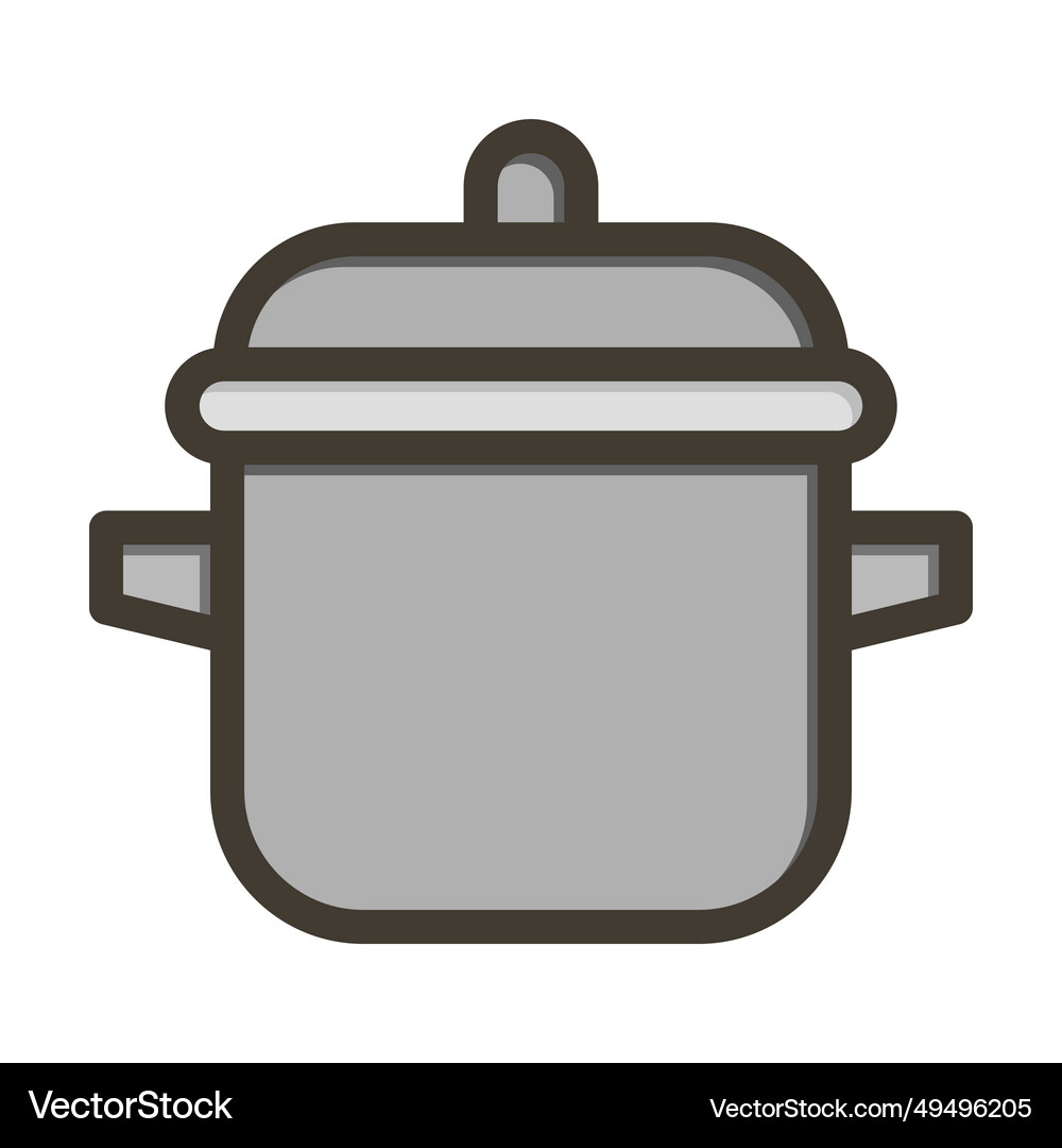 Pot thick line filled colors icon for personal Vector Image