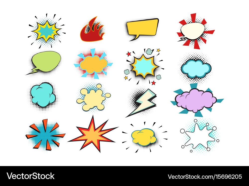 Set colored comic bubbles Royalty Free Vector Image