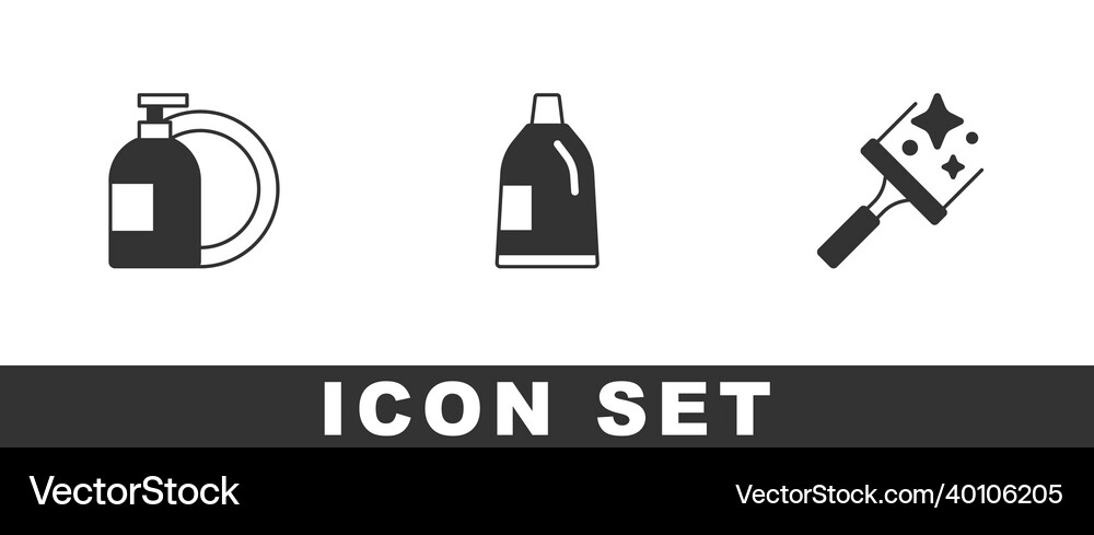 Set dishwashing liquid bottle bottle for cleaning Vector Image