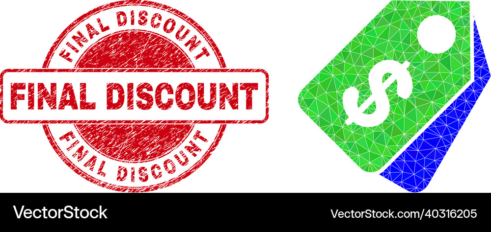 Textured final discount round watermark and dollar