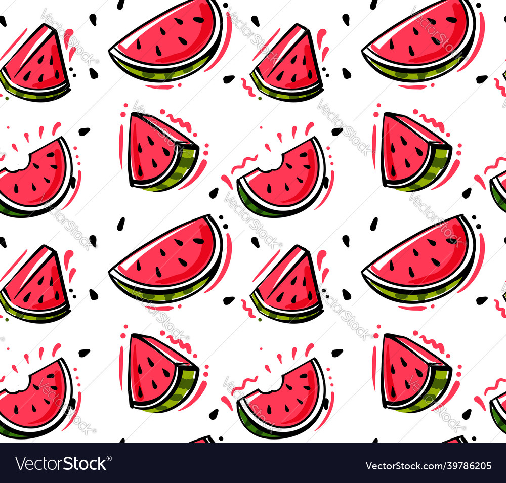 Watermelon seamless pattern background Royalty Free Vector