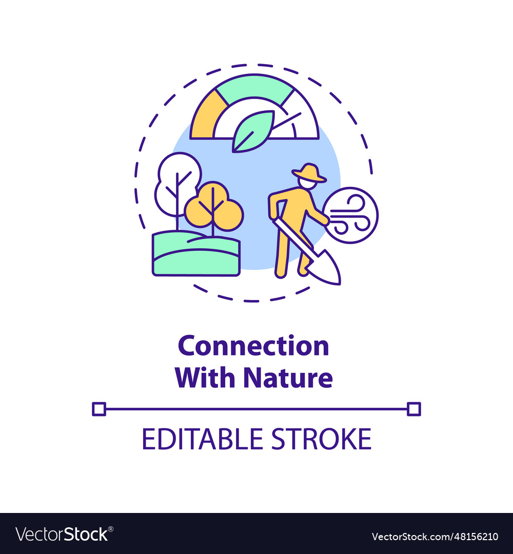 Connection with nature multi color concept icon Vector Image