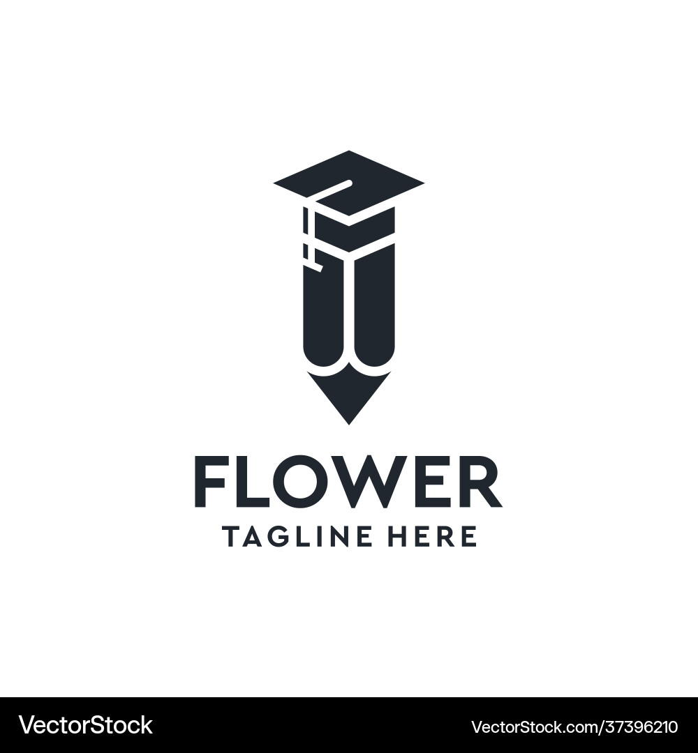 Education pencil learn graduate logo design Vector Image
