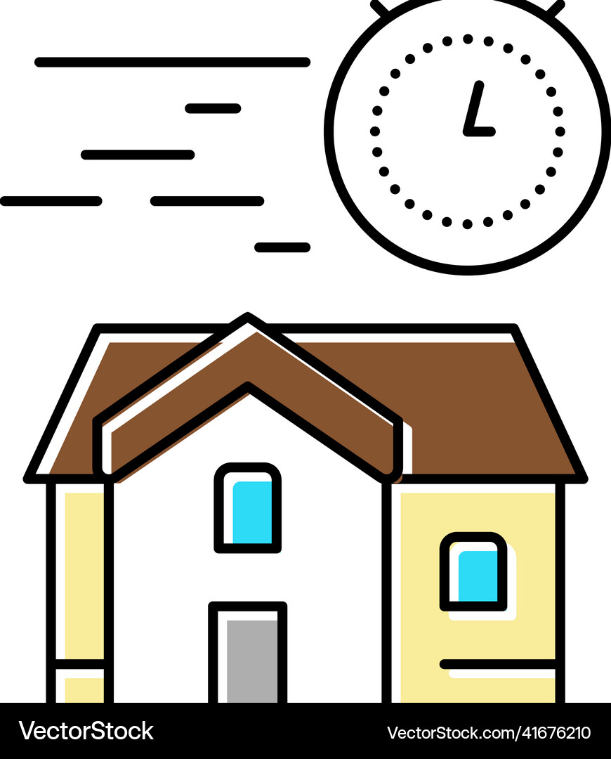 Fast building house color icon Royalty Free Vector Image