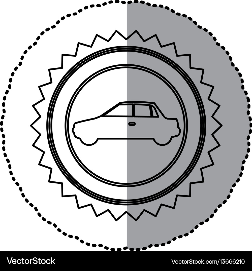 Figure star emblem side car icon Royalty Free Vector Image