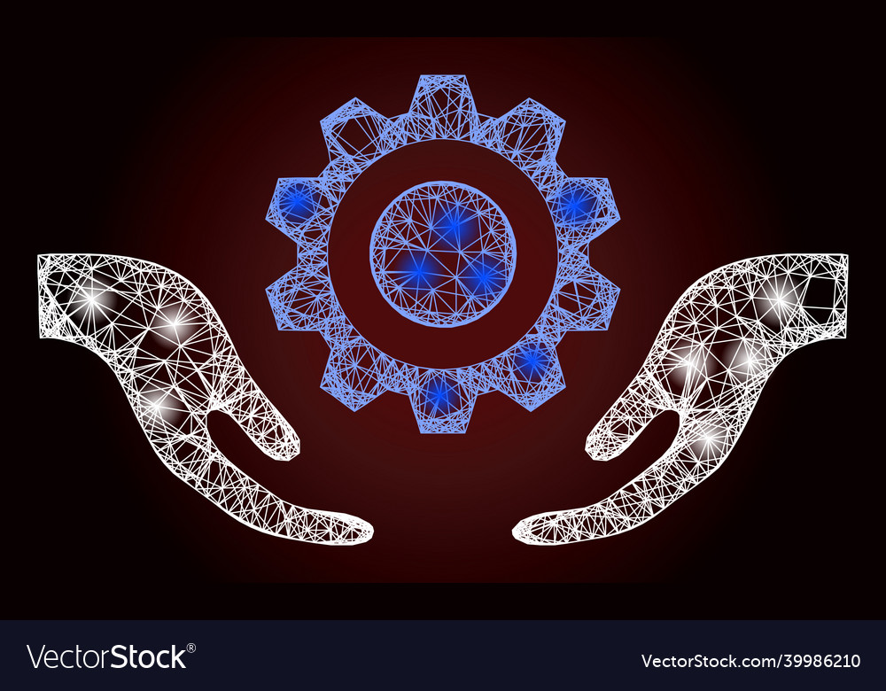 Glossy hatched mesh repair service hands Vector Image Glossy hatched mesh repair service hands Vector Image