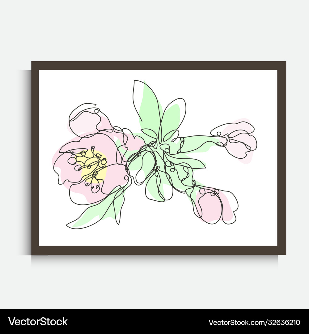 Hand drawn floral decoration wall decor Royalty Free Vector