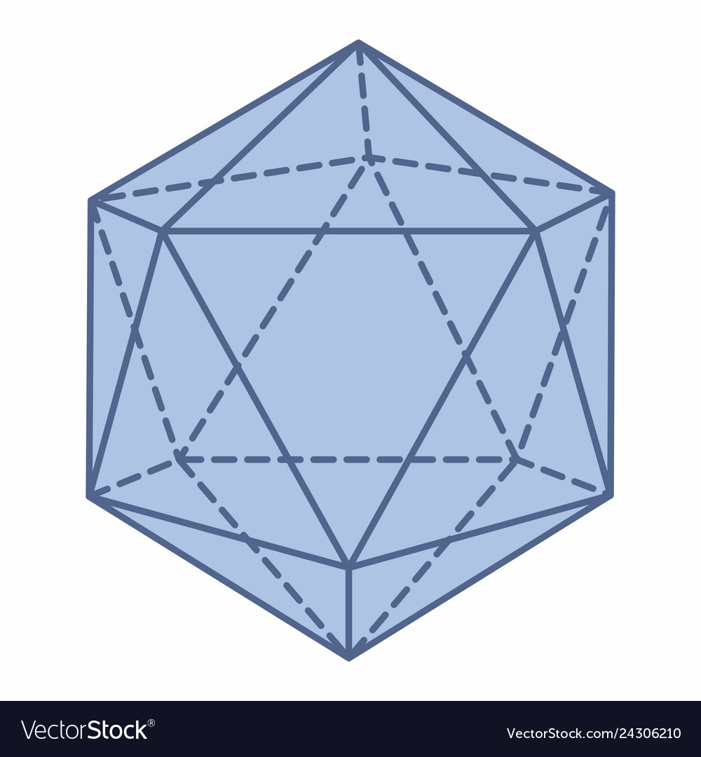 Isolated icosahedron Royalty Free Vector Image