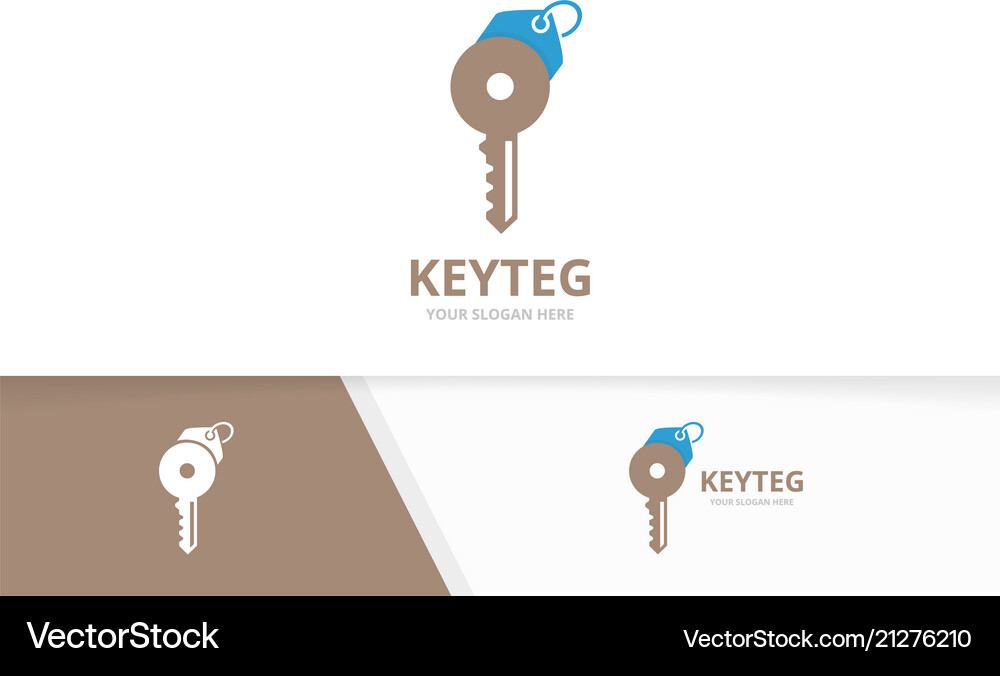 Key and tag logo combination lock and shop Vector Image