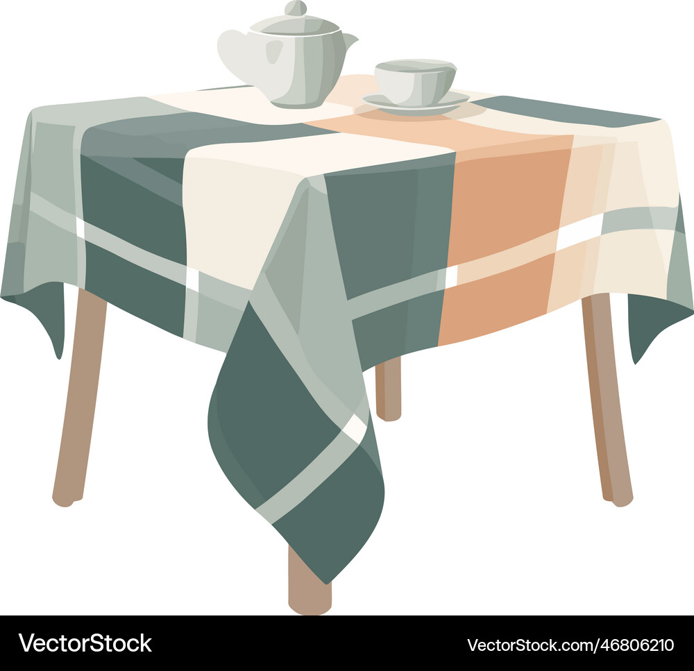 Modern kitchen table with dishware Royalty Free Vector Image