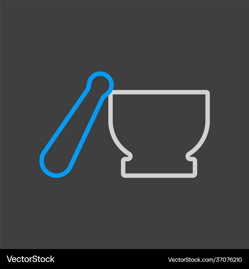 Mortar and pestle icon kitchen appliance Vector Image