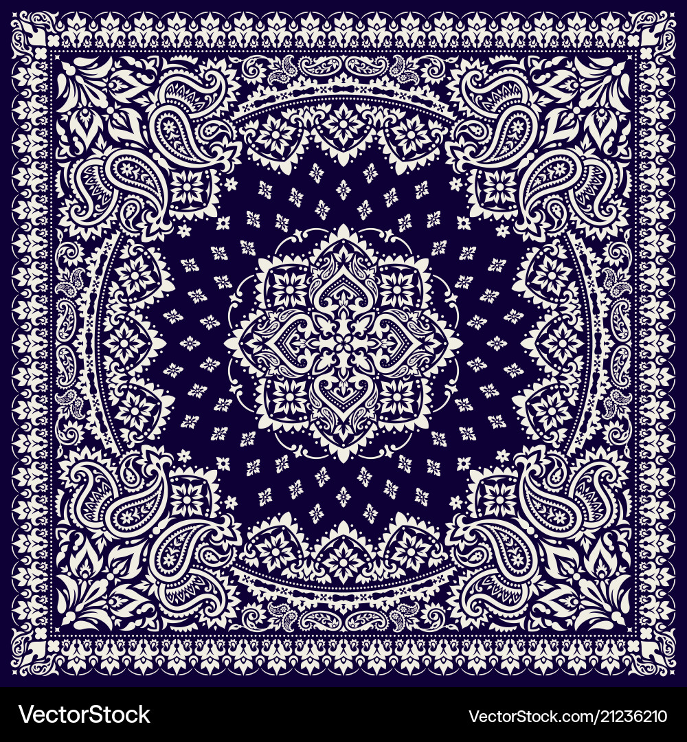 Paisley bandana print Royalty Free Vector Image