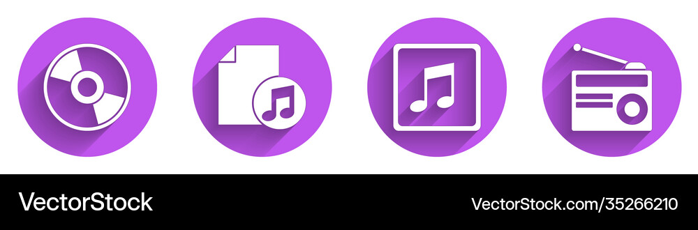 Set cd or dvd disk music book with note music Vector Image