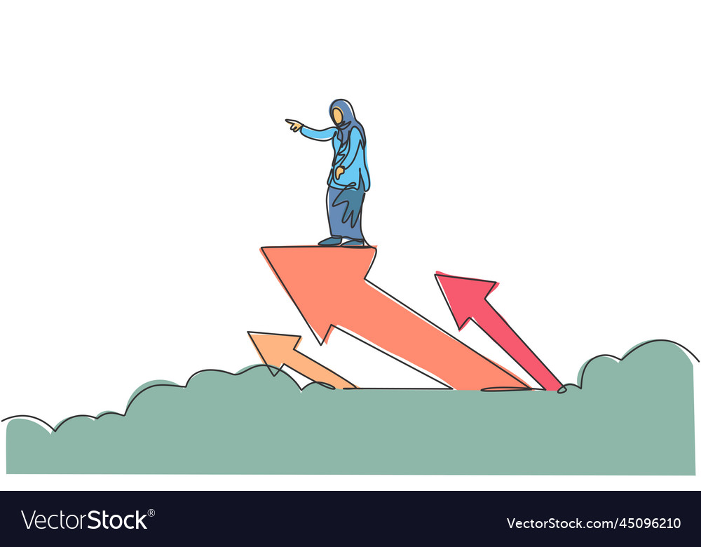 Single continuous line drawing of young beauty Vector Image