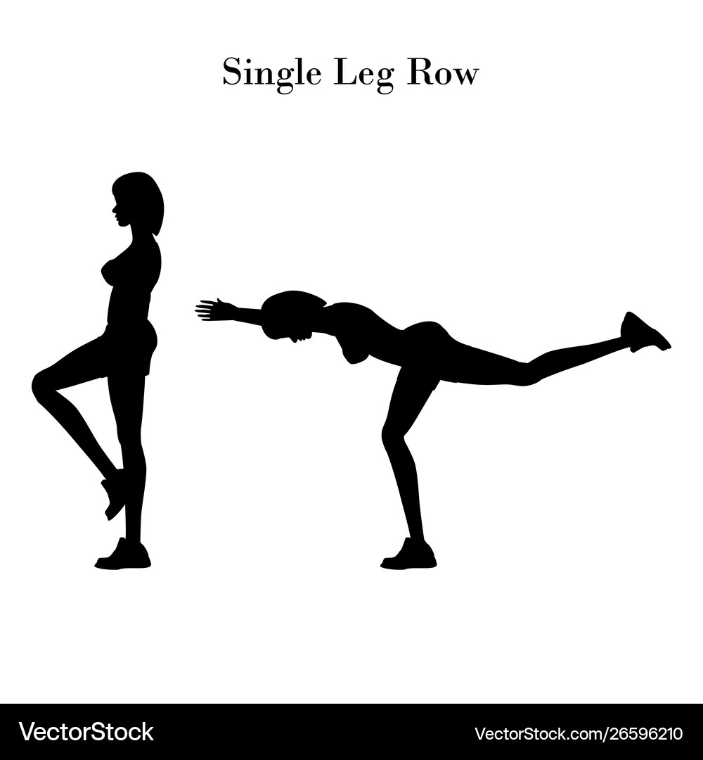 Single Leg Row Exercise Royalty Free Vector Image