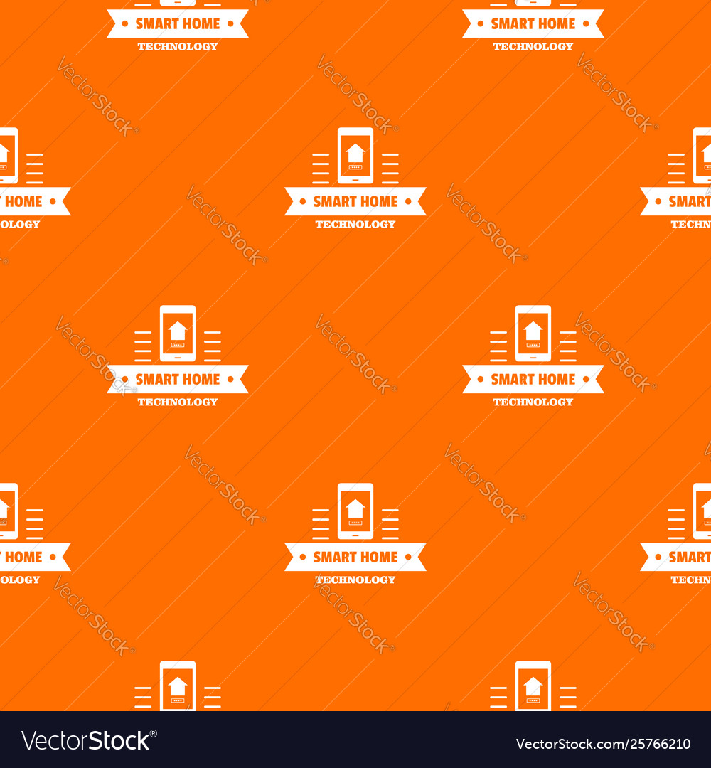 Smart technology pattern orange Royalty Free Vector Image