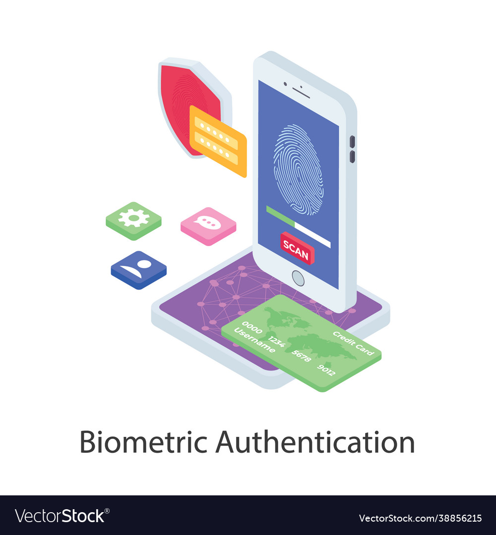 Biometric authentication Royalty Free Vector Image
