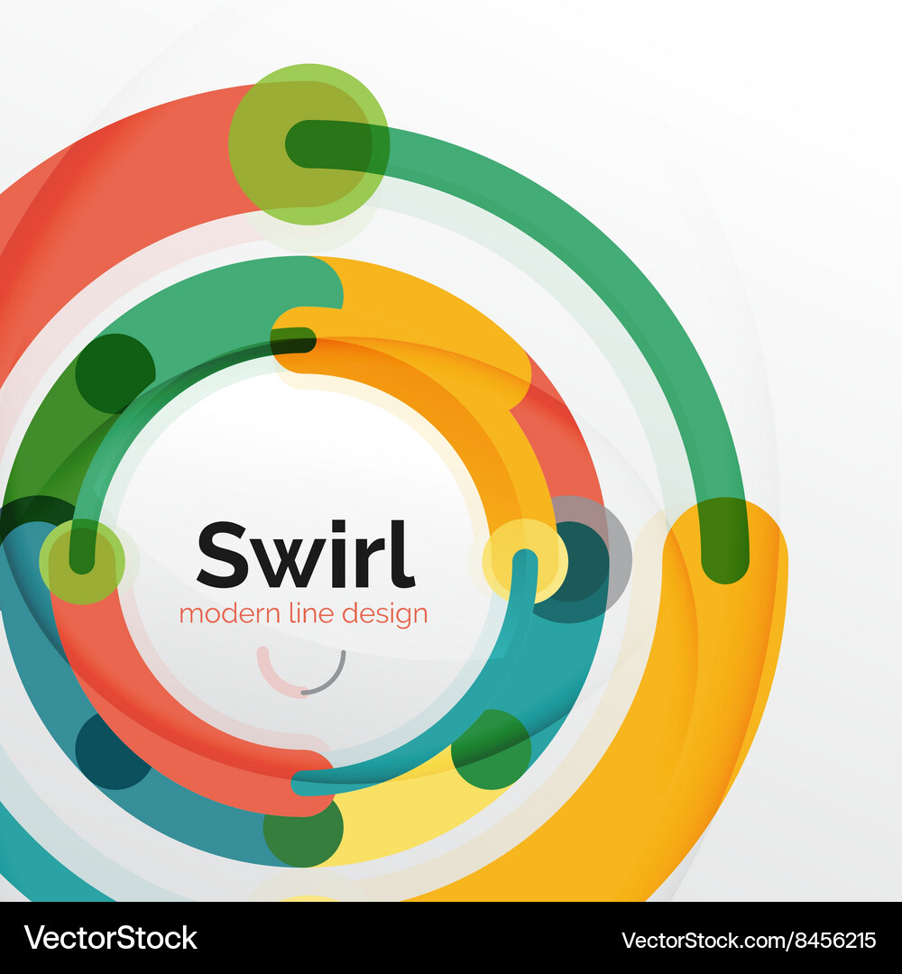 Colorful flat design abstract background swirl Vector Image