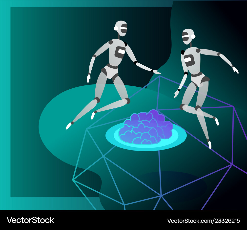 Concept of artificial intelligence and cyber Vector Image