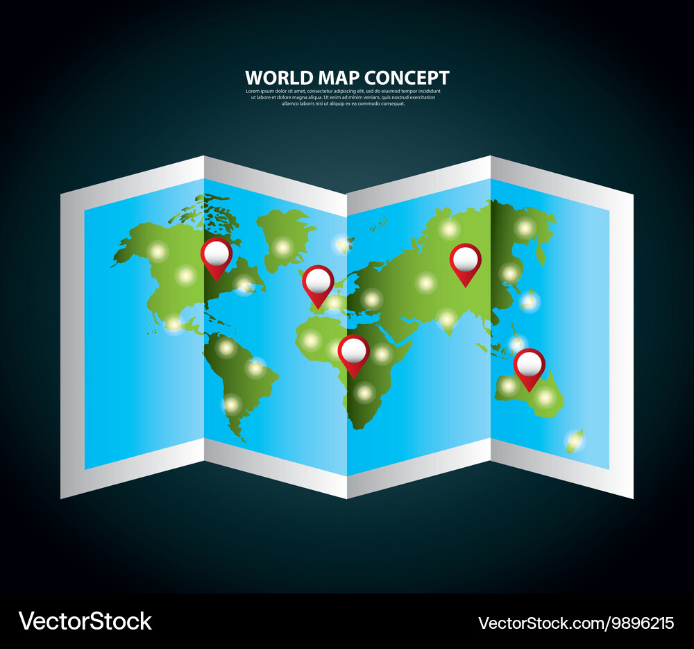 Earth icon world and map design graphic Royalty Free Vector