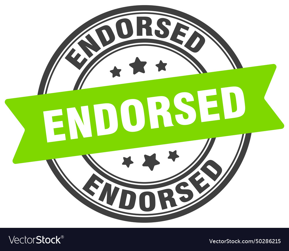 Endorsed stamp label on transparent Royalty Free Vector