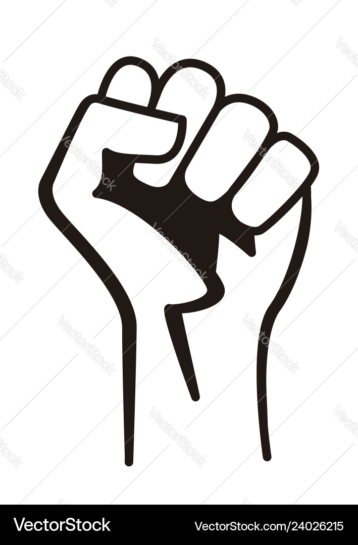 Fist male hand raised Royalty Free Vector Image