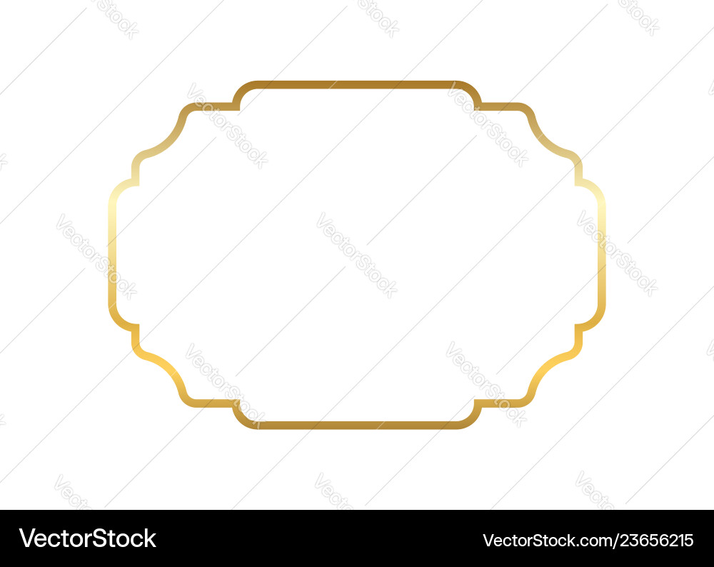 Gold frame beautiful simple golden design Vector Image