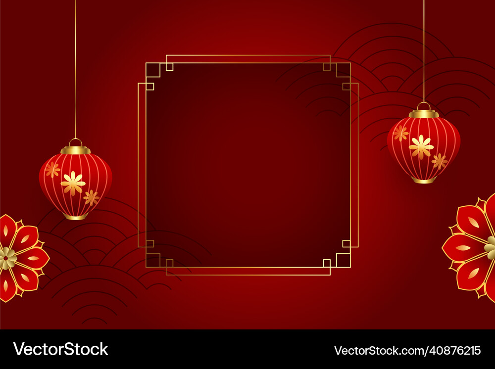Greeting design in chinese background design Vector Image