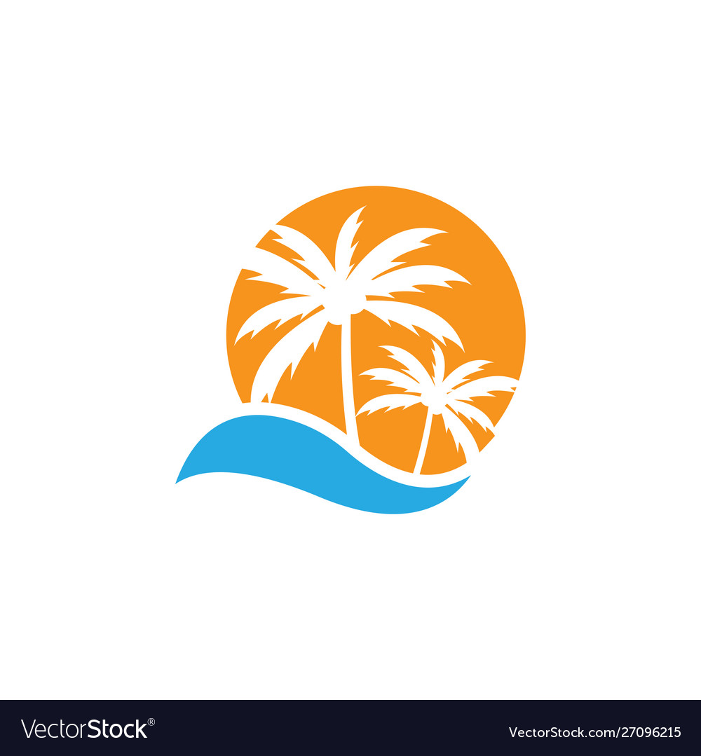 Palm tree graphic design template isolated Vector Image