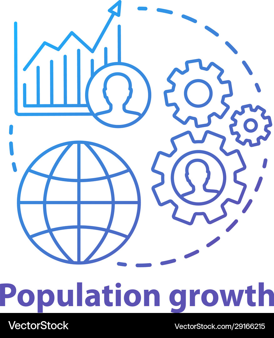 Population growth concept icon world human Vector Image