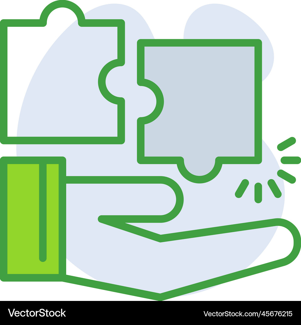 Solution business icon with green duotone style Vector Image