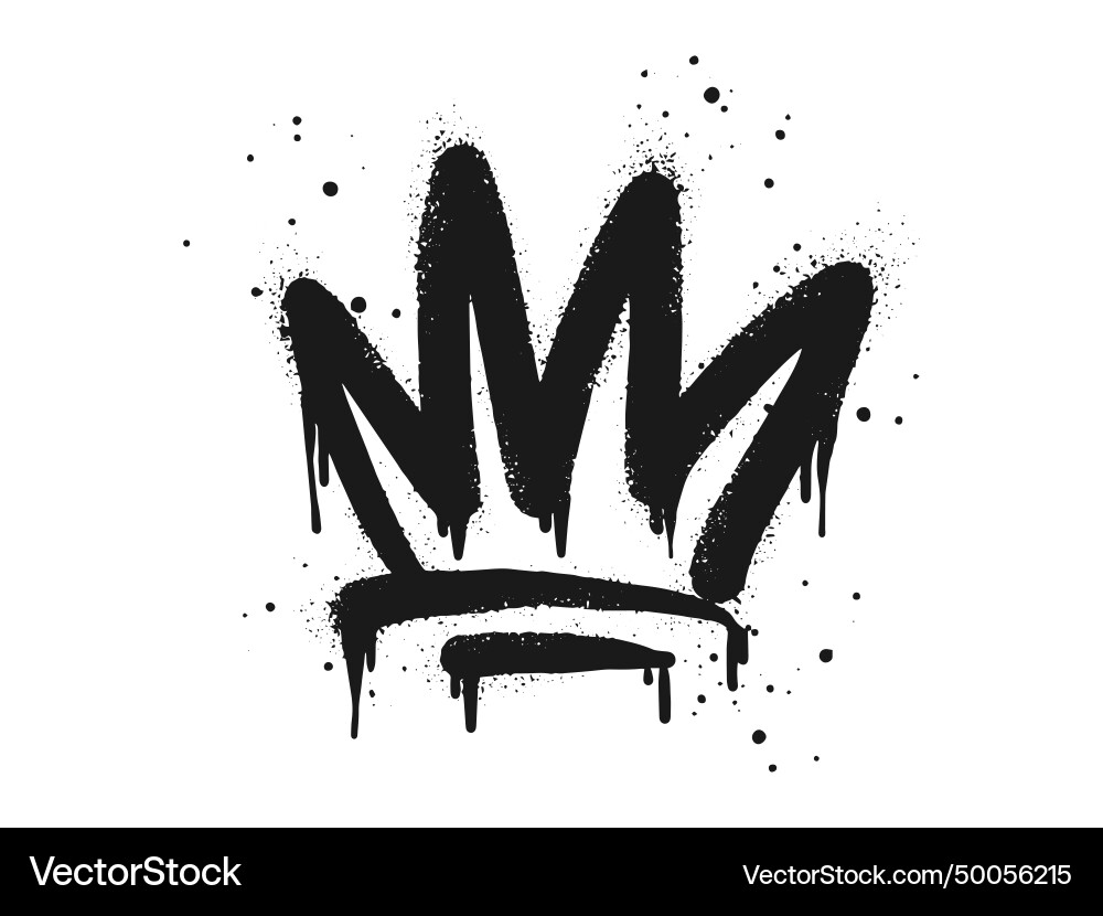 Spray painted graffiti crown sign Royalty Free Vector Image