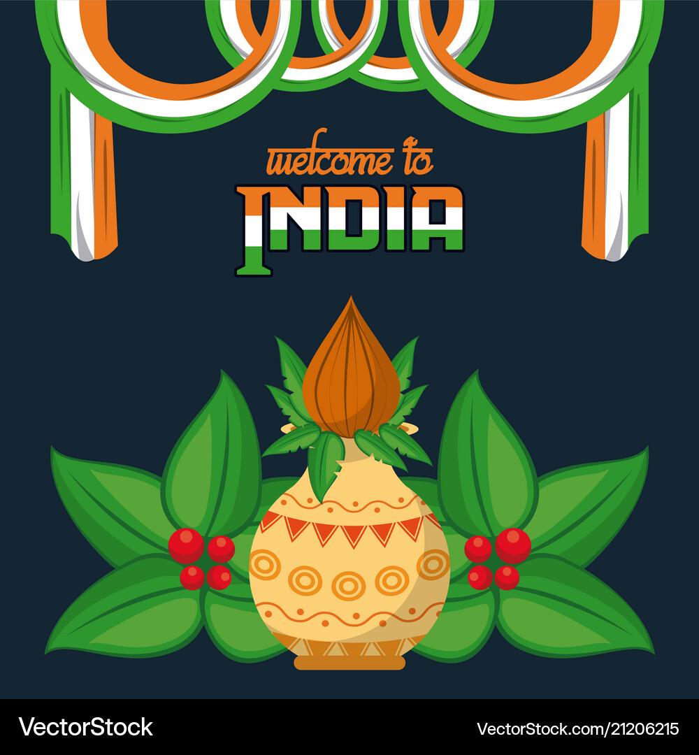 Welcome to india card Royalty Free Vector Image