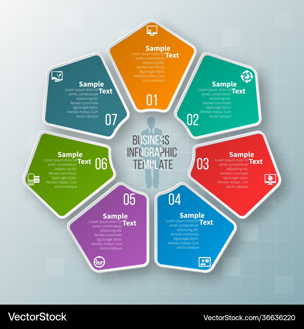 Abstract 3d Paper Infographics Business Template Vector Image