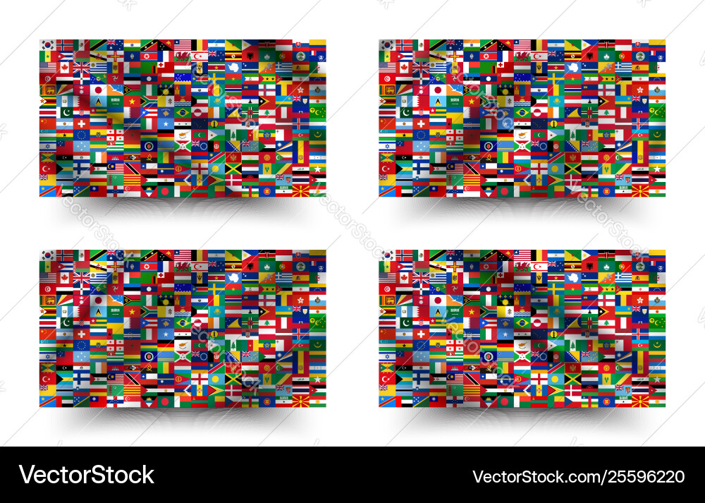 All national flags world waving and Royalty Free Vector