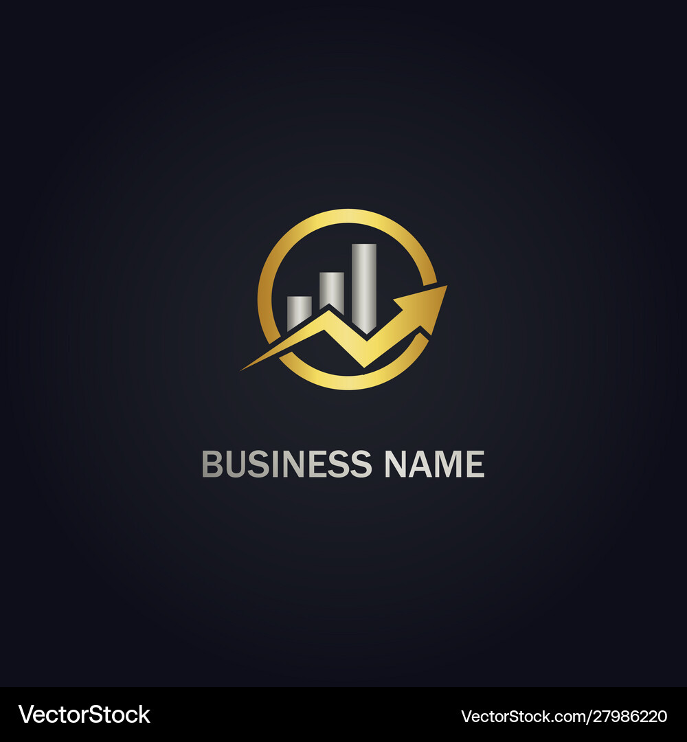 Arrow business graph company logo Royalty Free Vector Image