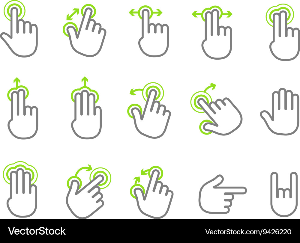 Basic human gestures using modern digital devices Vector Image